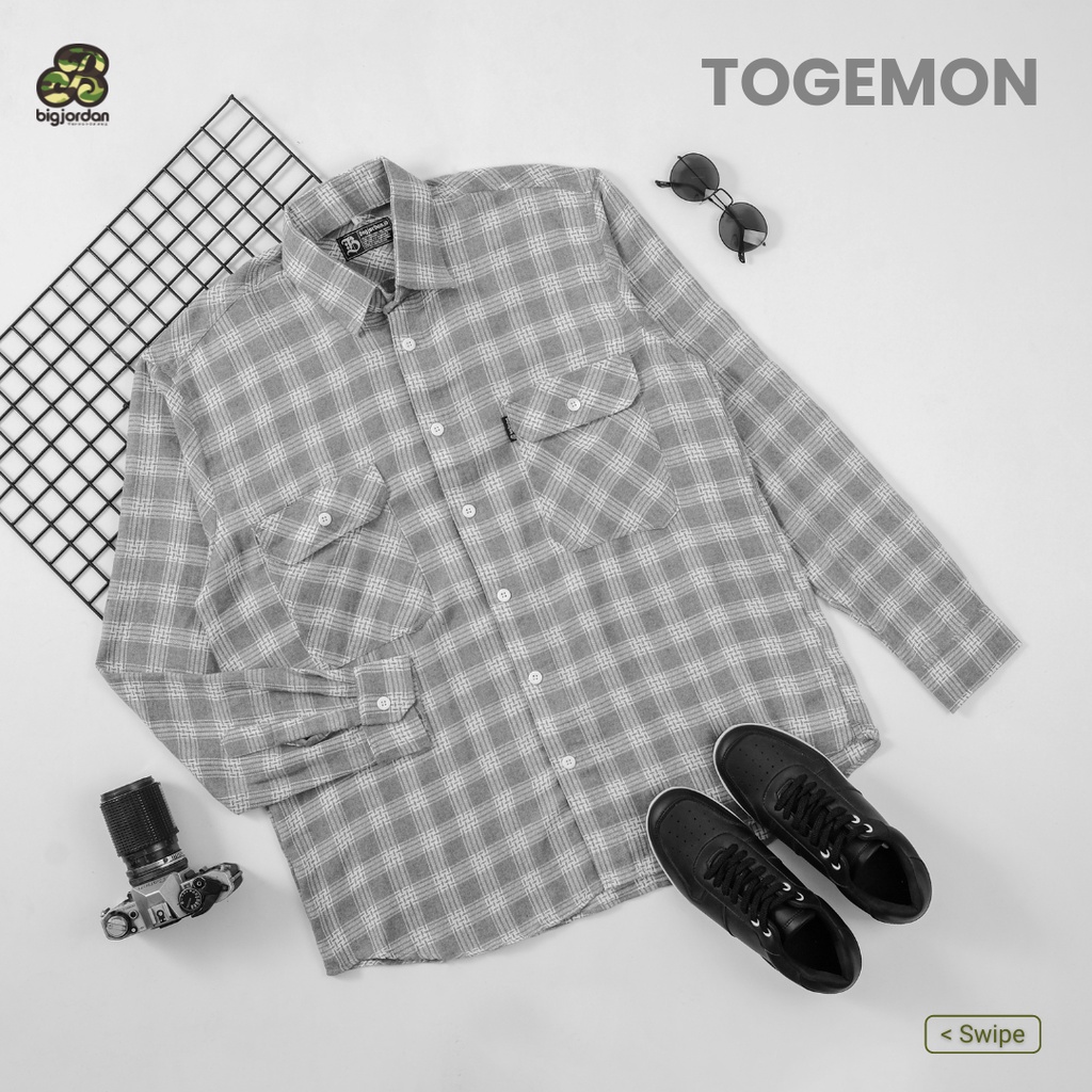Jual TOGEMON kemeja flannel pria big size XXXL XXXXL 5XL 6XL 7XL 8XL kemeja flanel jumbo hem ...