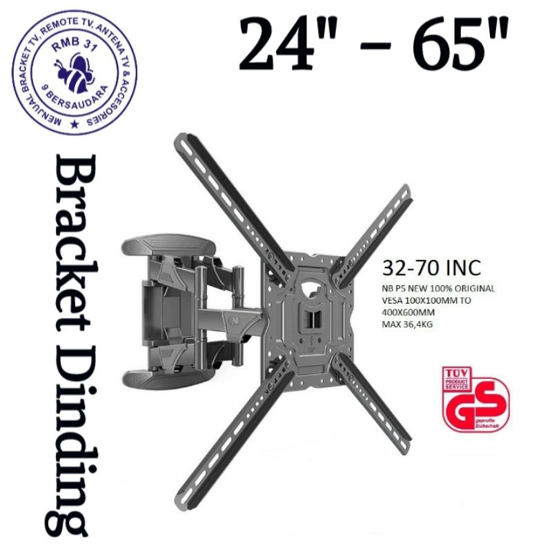 Jual Breket/bracket TV LED LCD Plasma North Bayou NB P5 32-70 inci ...