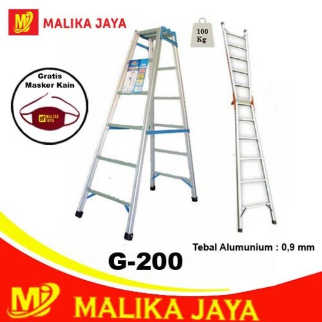 Jual tangga lipat/tangga aluminium/tangga murah 2 meter | Shopee Indonesia