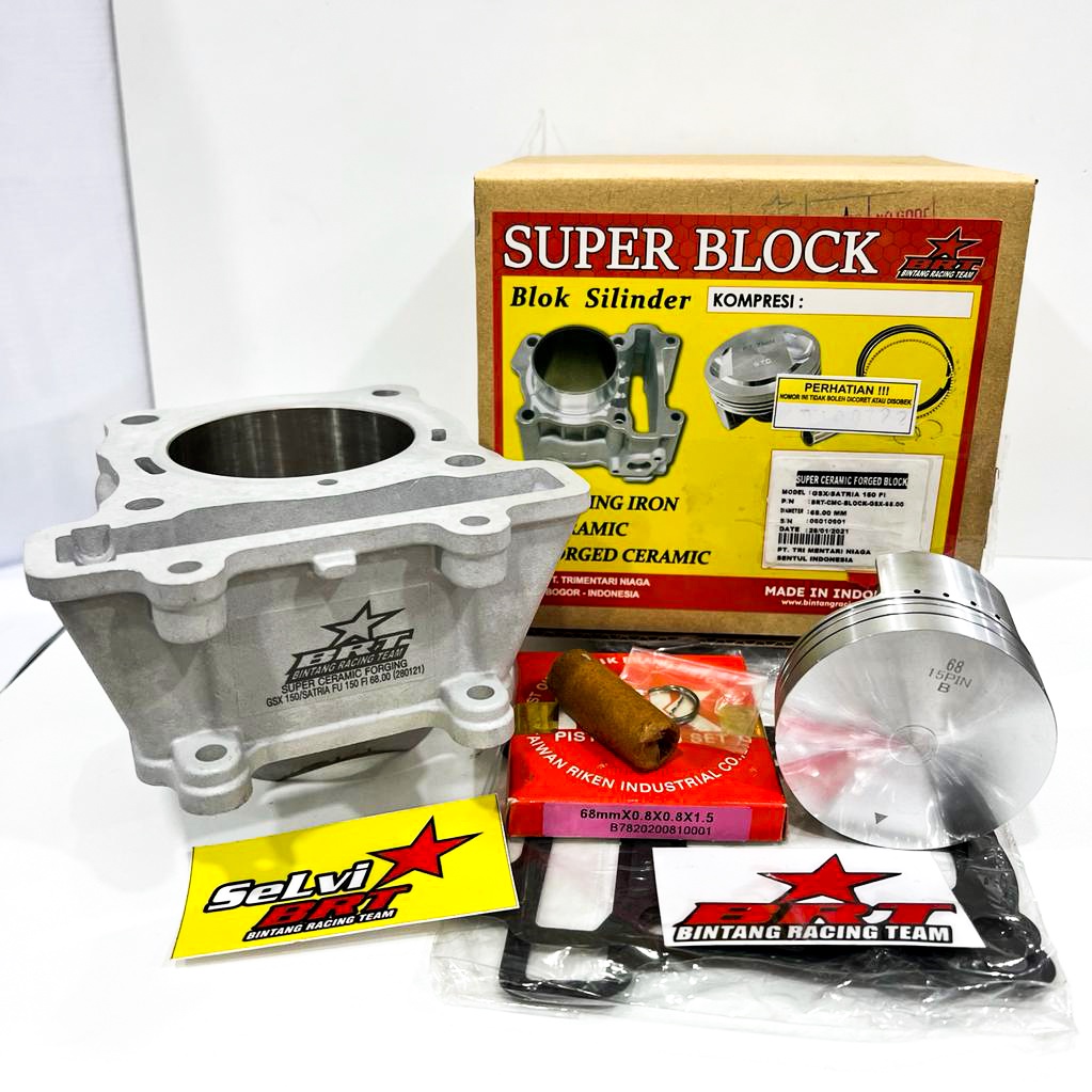 Jual BLOK CERAMIC BRT PISTON FORGED SATRIA FU FI GSX 150 68 MM KERAMIK ...