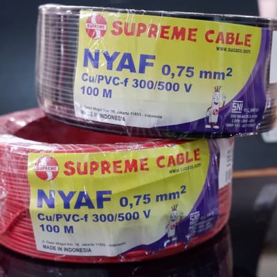 Jual KABEL NYAF 0,75mm / 1 x 0,75mm/ 1X0.75MM² SUPREME Roll @100 METER | Shopee Indonesia