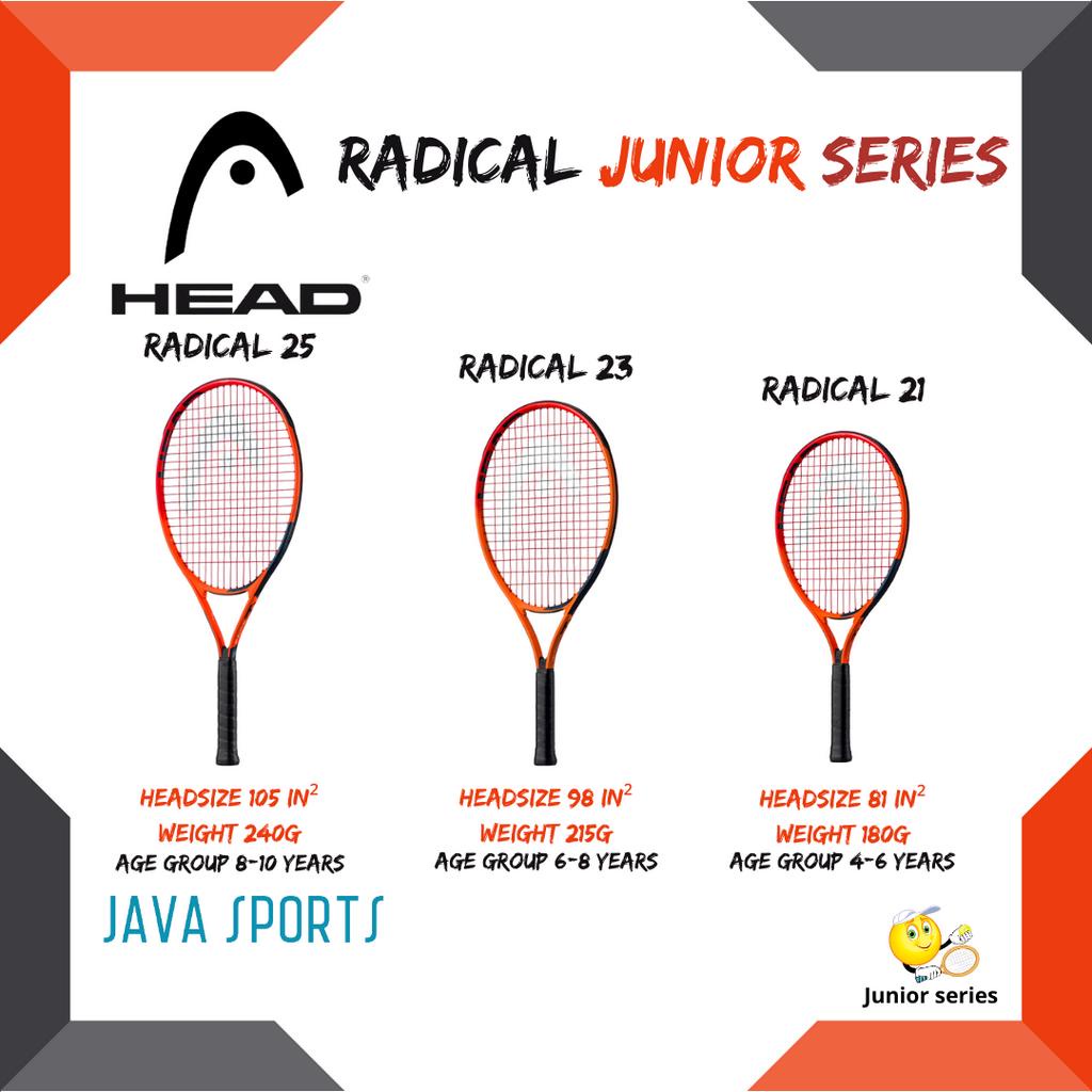Jual Raket Tenis Head Radical Junior Series 25 23 21 19 Tennis Racket ...