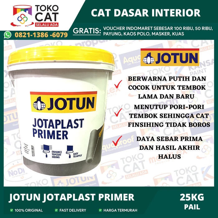 Jual CAT DASAR TEMBOK INTERIOR JOTUN JOTAPLAST PRIMER WARNA PUTIH 26KG ...