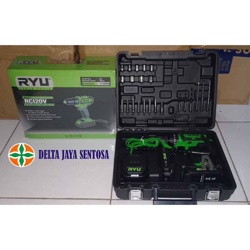 Jual Bor cordless impact drill bor cas RYU RCI 20V | Shopee Indonesia