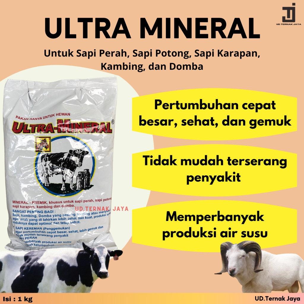 Jual ULTRA-MINERAL 1 Kg untuk Sapi Perah, Sapi Potong, Sapi Karapan ...