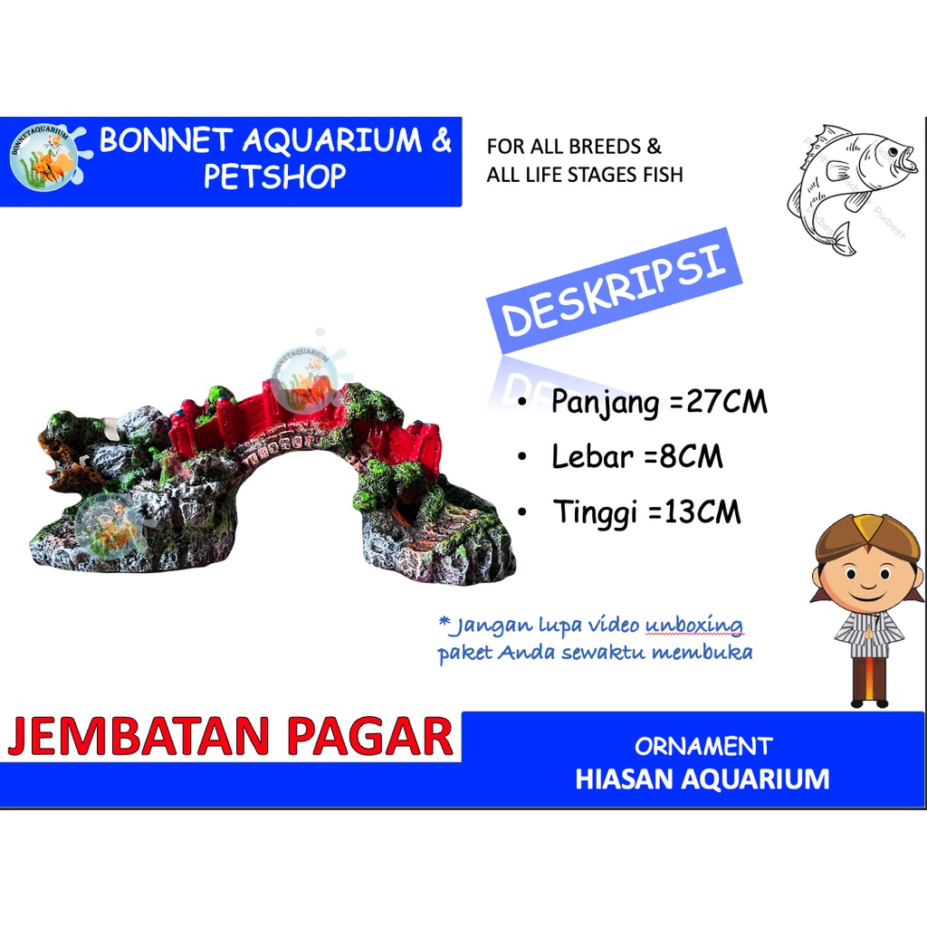 Jual MAINAN HIAS AQUARIUM ORNAMEN FIBER JEMBATAN PAGAR | Shopee Indonesia