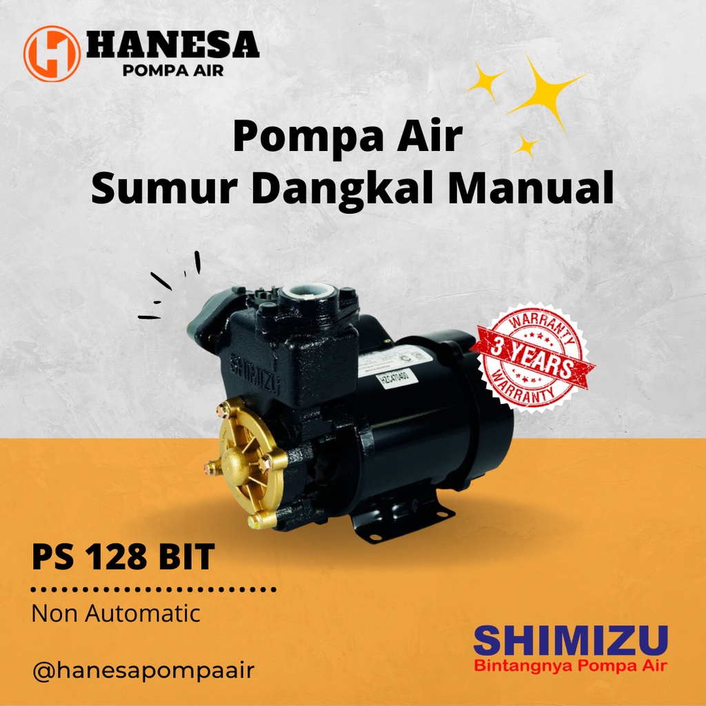Jual Shimizu PS 128 BIT Pompa Air Sumur Dangkal Non Otomatis | Shopee Indonesia