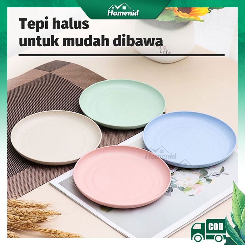 Jual Set 4 pcs Piring Nasi Piring Makan Wheat Straw Rice Plate Warna ...