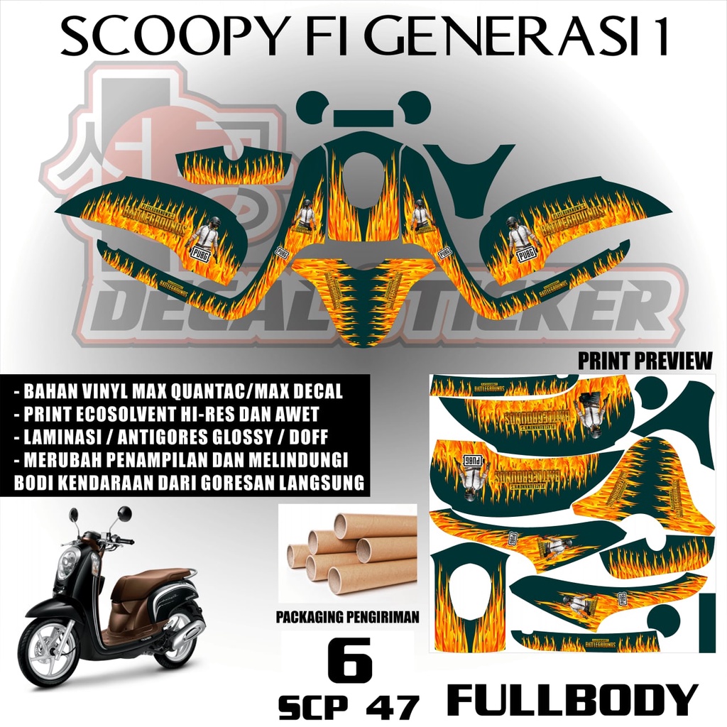 Jual STICKER PREMIUM MAXDECAL SCP 47 DECAL STICKER SCOOPY FI 2013 2014 ...