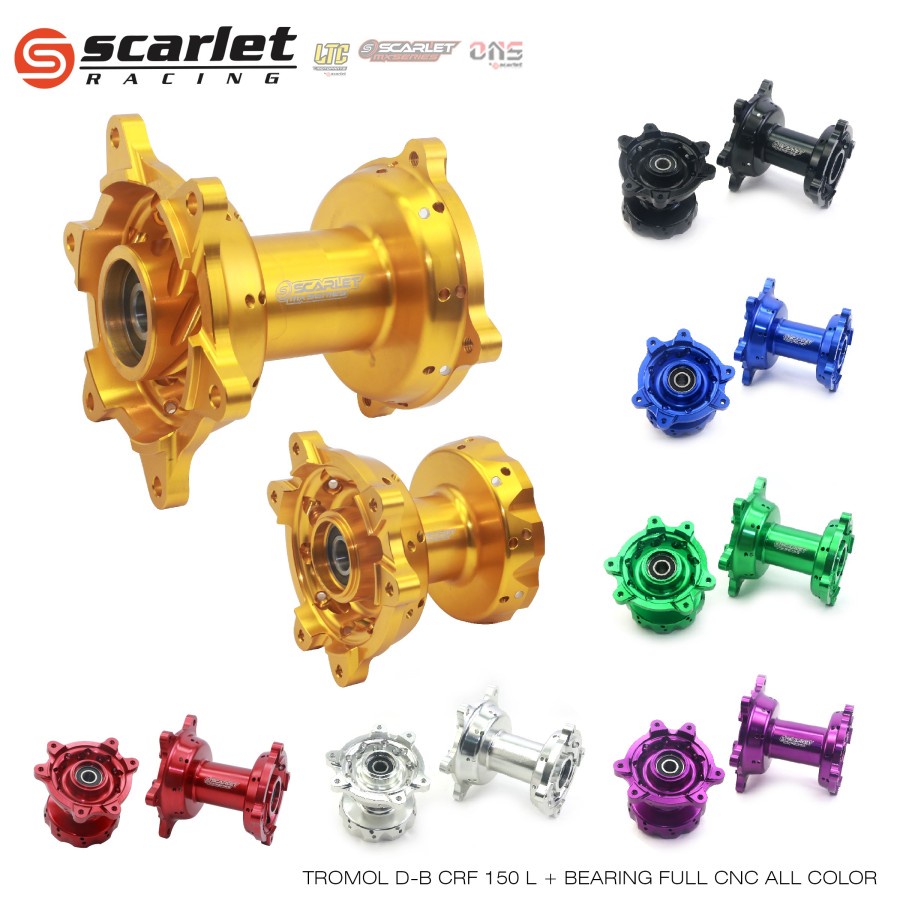 Jual Scarlet Racing - Tromol Trombol Hub Trail Depan Belakang Set CNC ...