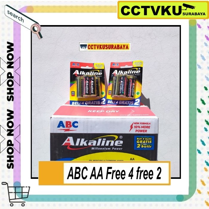 Jual BATERAI ALKALINE ABC AA 4 free 2 | Shopee Indonesia