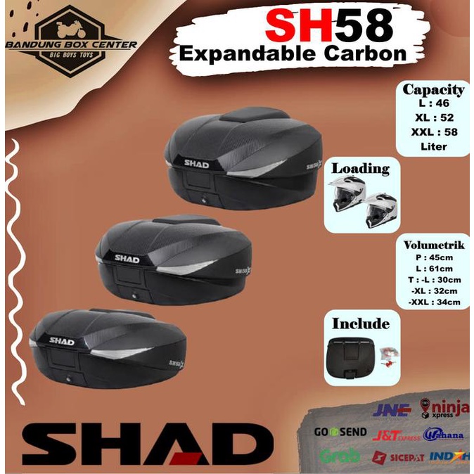 Jual box motor box shad sh58x SH 58 X Expandable | Shopee Indonesia