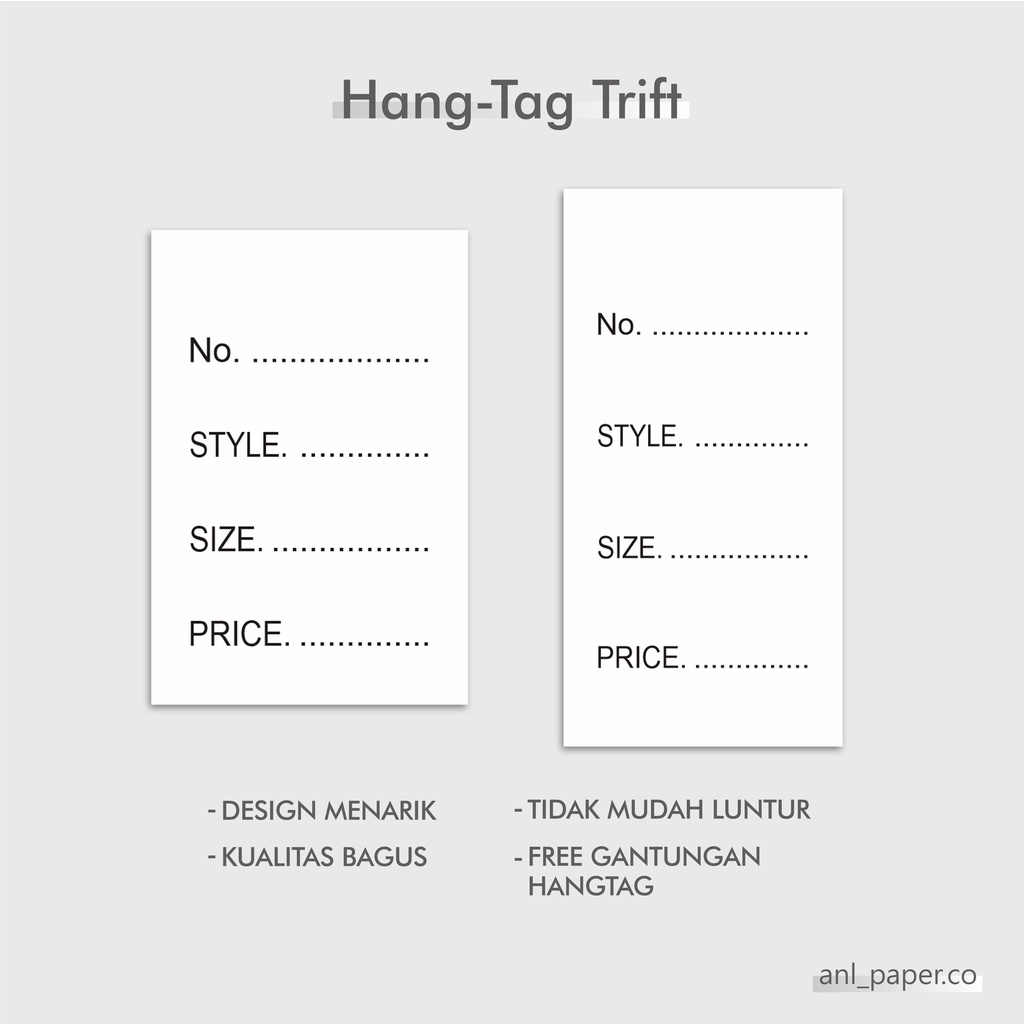 Jual Hang Tag Desain Price Tag Label Baju Hangtag Toko Hangtag Logo ...