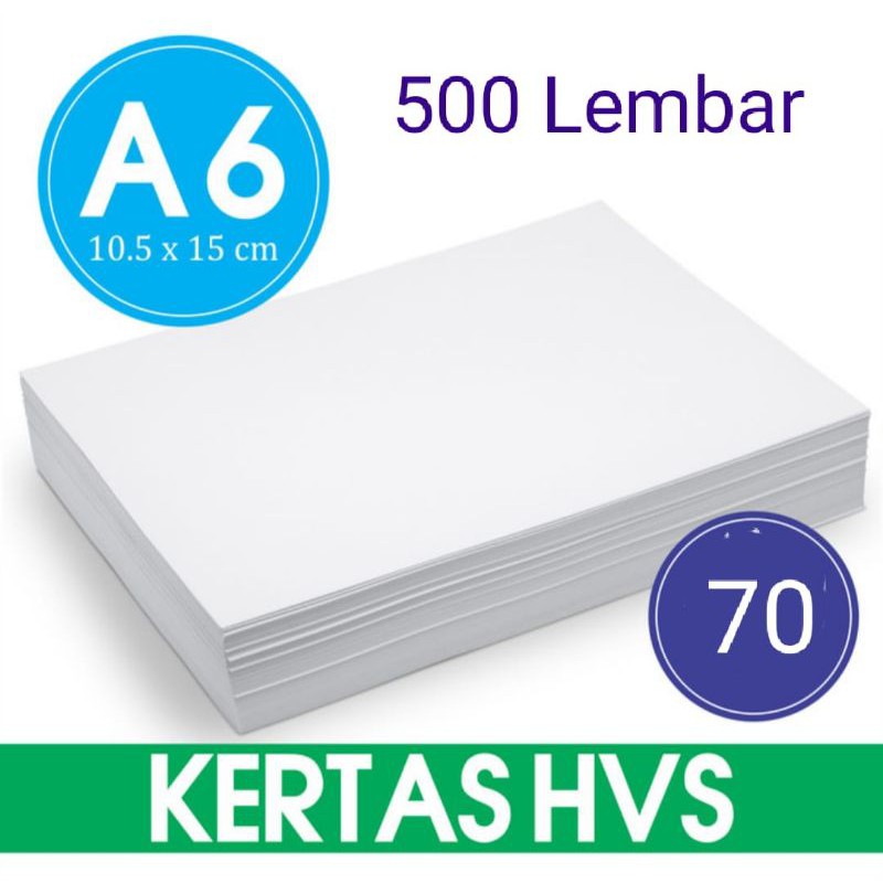 Jual ( 500 LEMBAR ) KERTAS HVS A6 70 GSM / KERTAS UNTUK RESI | Shopee ...