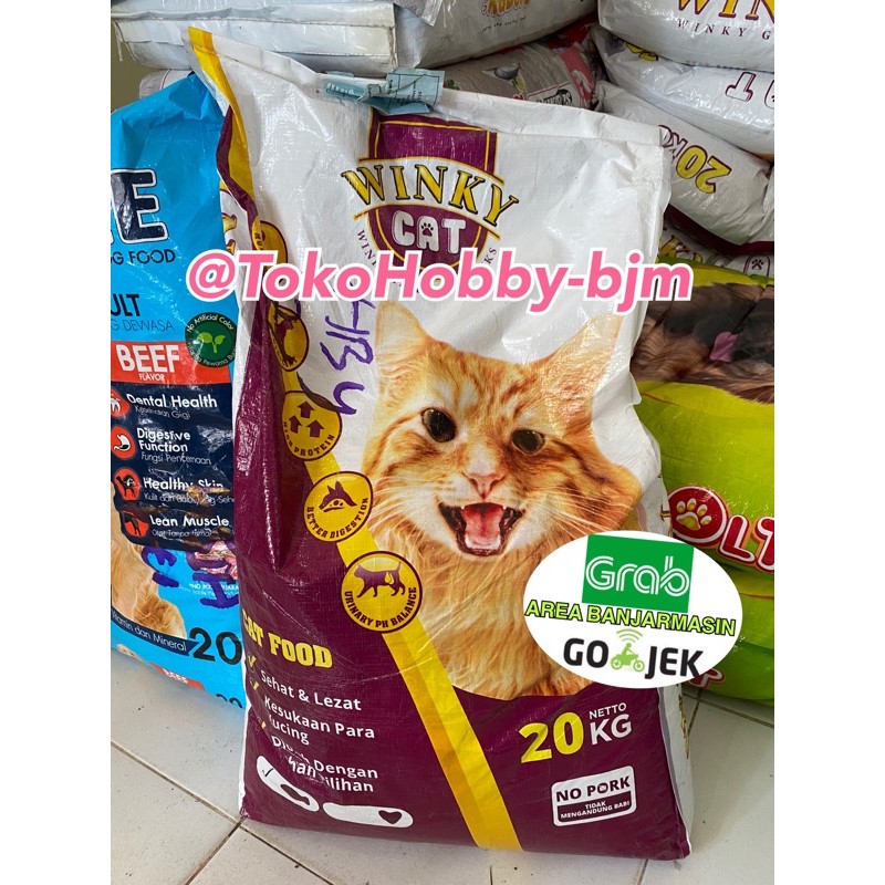 Jual Winky cat 20kg Sak makanan kucing pakan kering dryfood cat Zak 20 ...