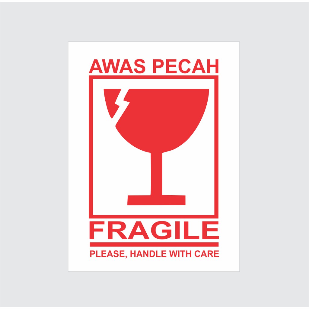 Jual Stiker Pecah Belah - FRAGILE sticker awas pecah (Seri 001 ...