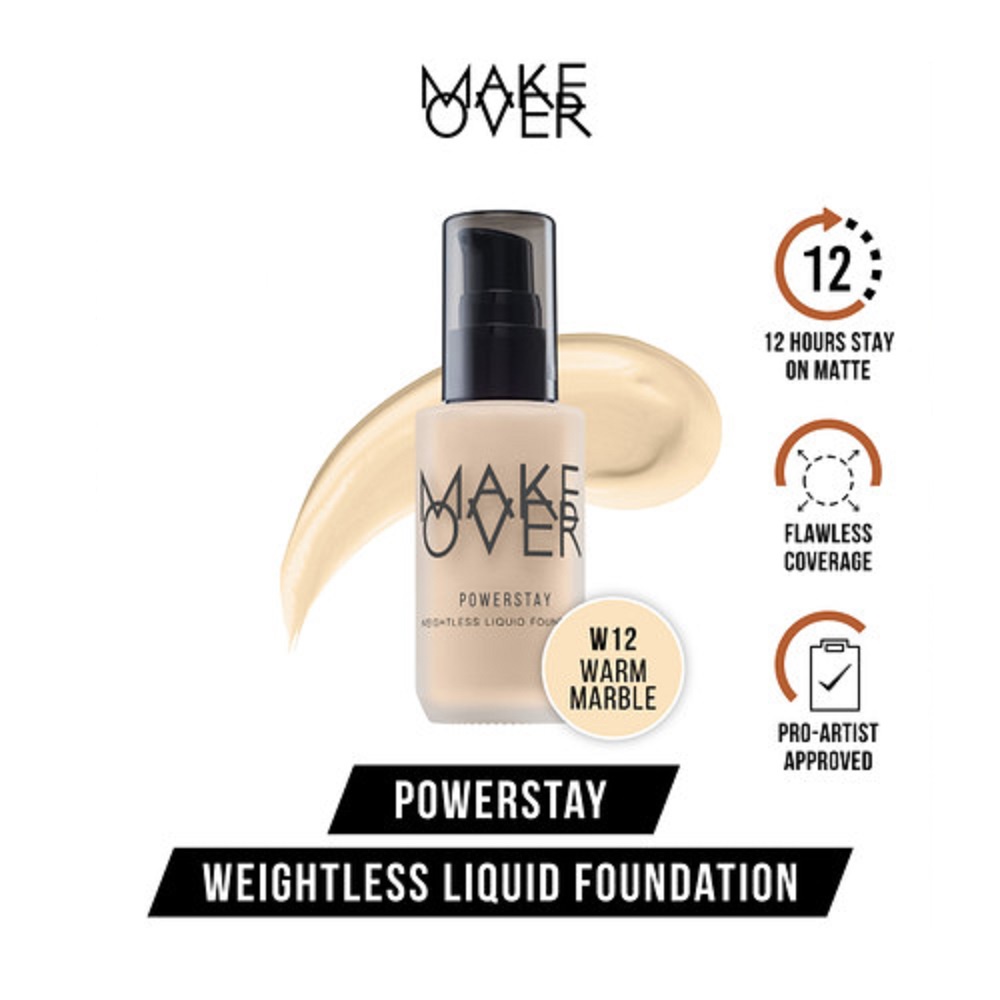Jual MAKE OVER Powerstay Weightless Liquid Foundation 24H Oil Control ...