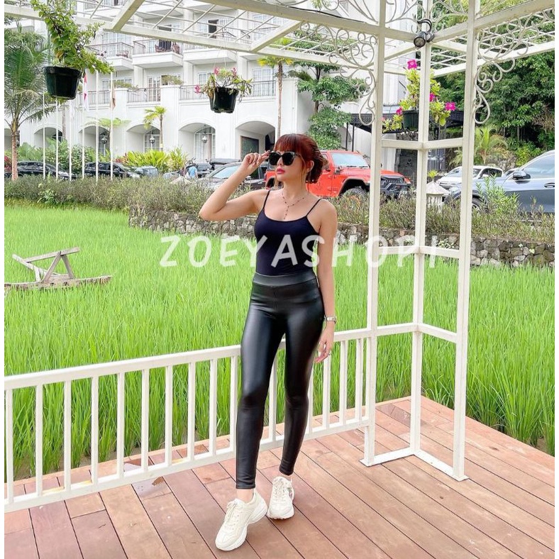 Jual ZOEYA - Legging glossy super Stretch glowing & LEGGING hitam polos ...