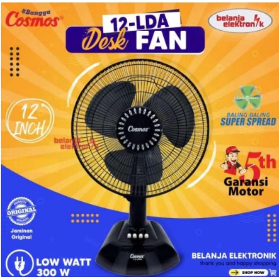 Jual Cosmos Desk & Wall Fan 12-LDA Twino 2 in 1 / Kipas Angin Meja ...