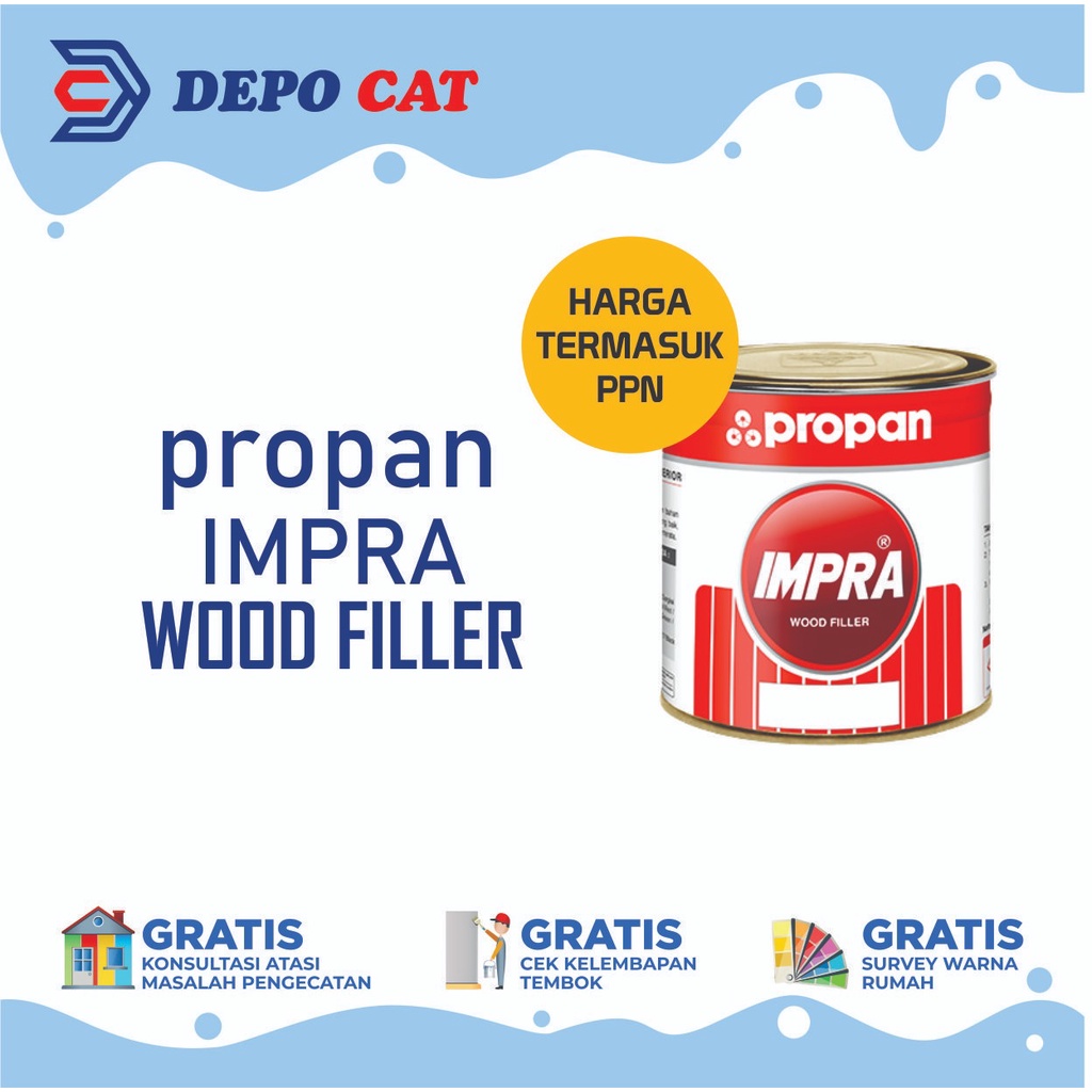 Jual Propan Impra Wood Filler WF-113 Teak & Sungkai 1Kg | Shopee Indonesia