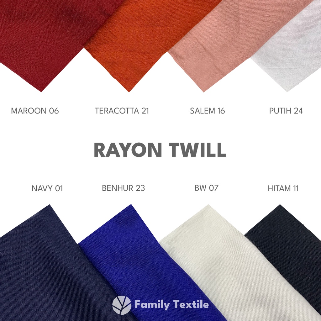 Jual Kain Rayon Twill Premium 100% Katun 1/2 Meter | Shopee Indonesia