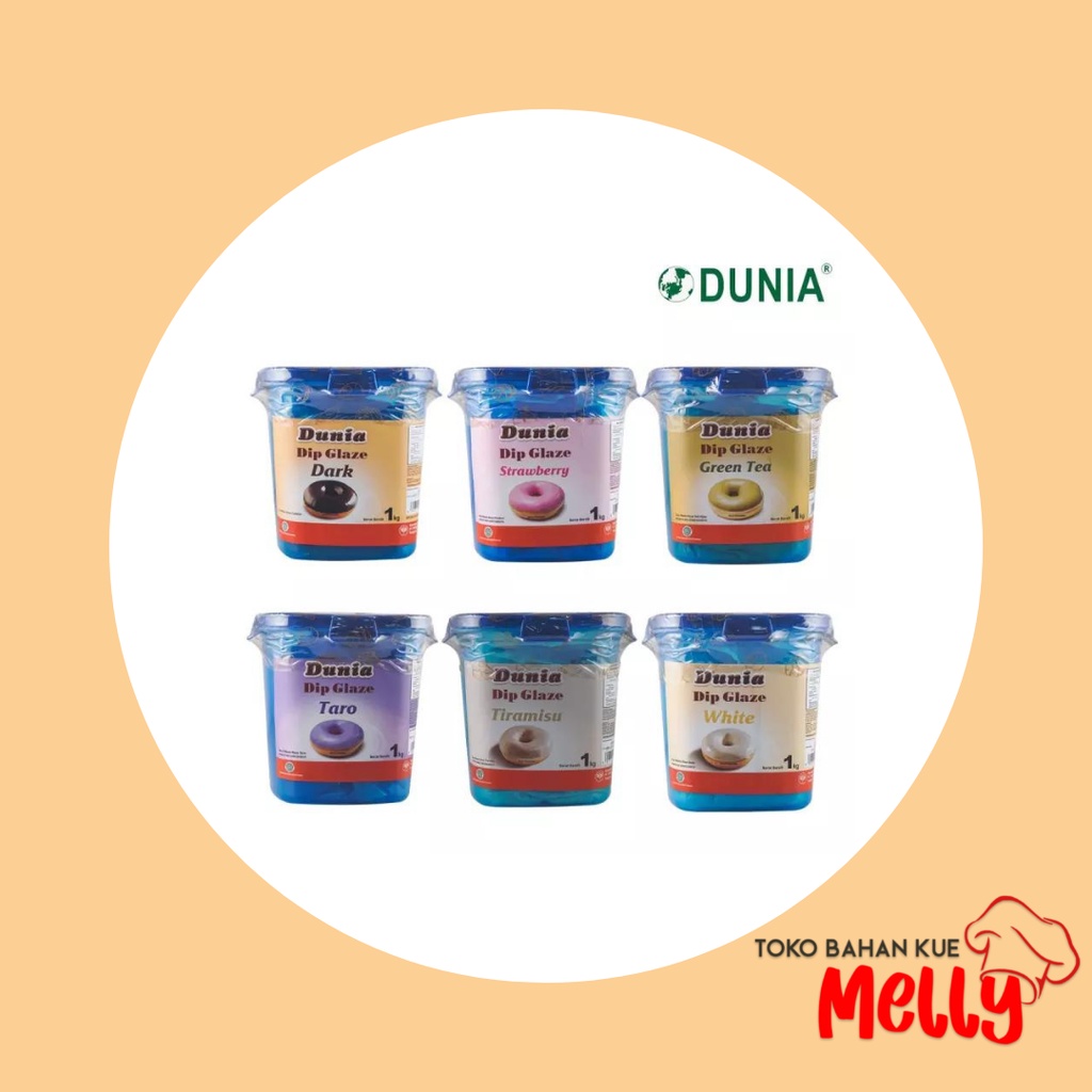 Jual DUNIA GLAZE 1 KG TARO TIRAMISU STRAWBERRY GREEN TEA WHITE DARK ...