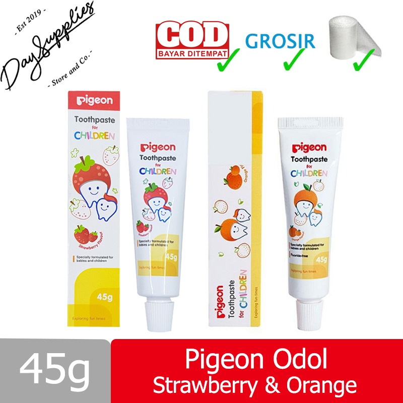 Jual Pigeon Pasta Gigi Odol buat Anak 45g rasa STRAWBERRY / ORANGE ...