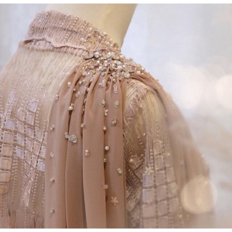 Jual selendang bahu kebaya premium / slayer kebaya custom extra payet ...