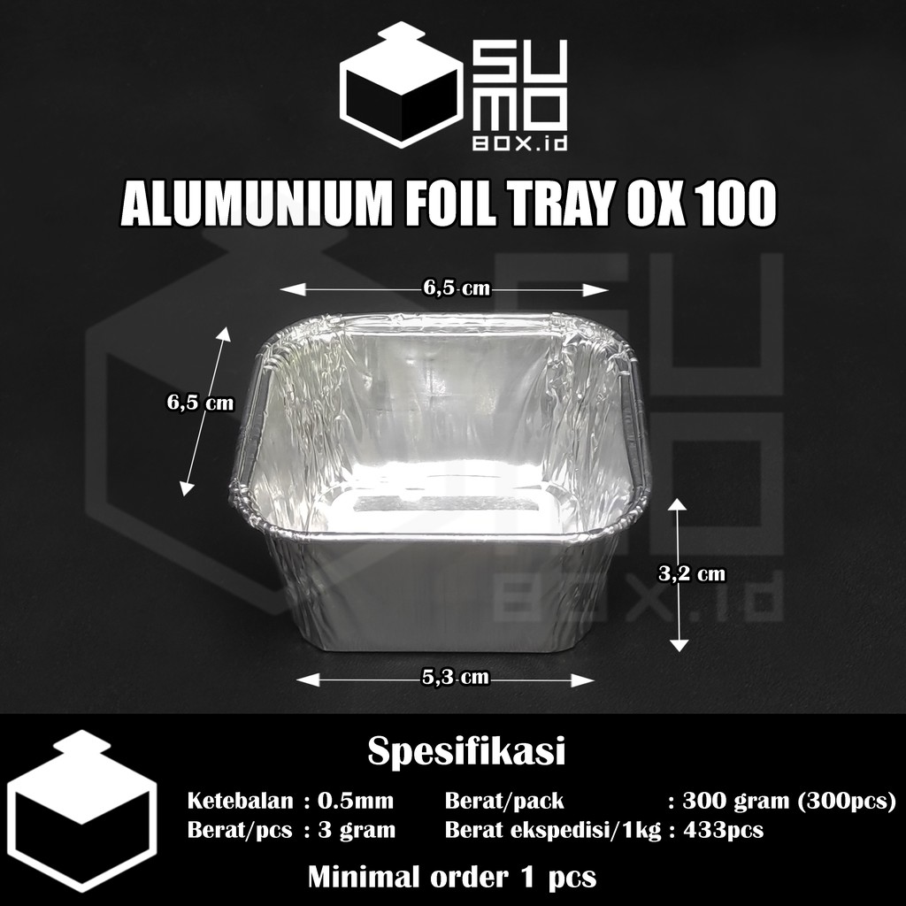 Jual Alumunium foil tray OX 100 tanpa tutup / cup OX-100 macaroni schotel / pastel tutup ...