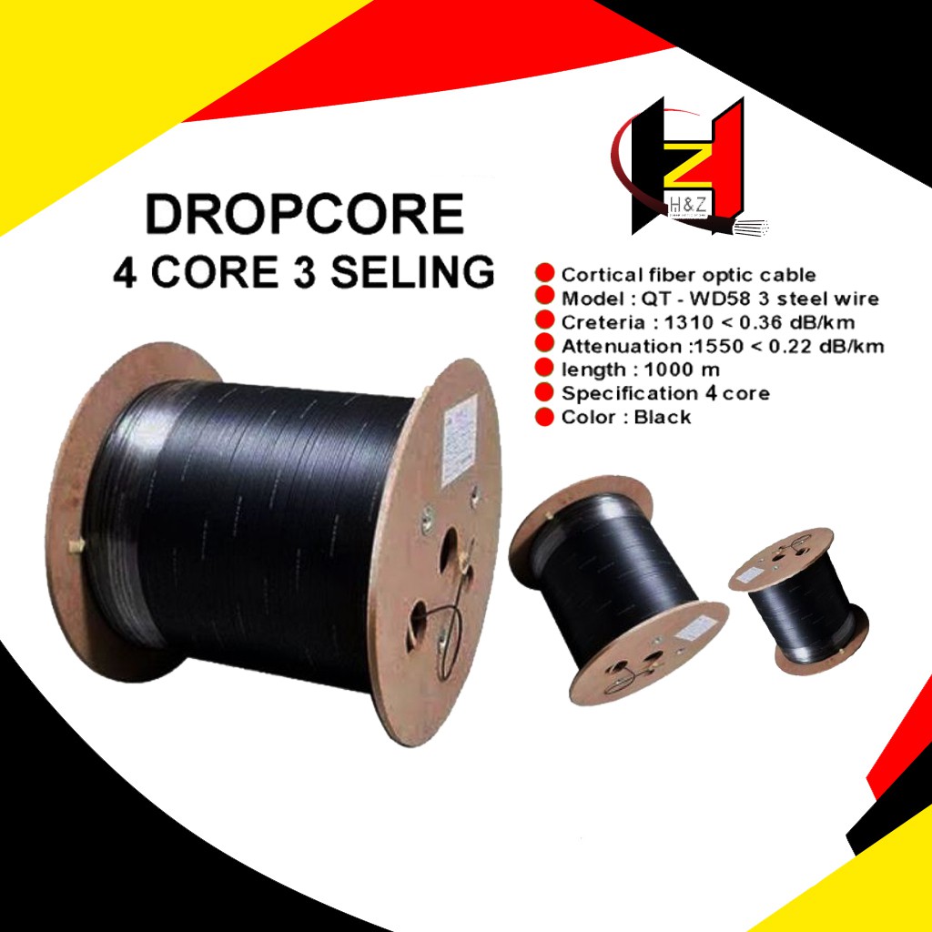 Jual Kabel Dropcore 4 Core 3 Seling Corning / Dropwire 4 Core 3 Seling ...