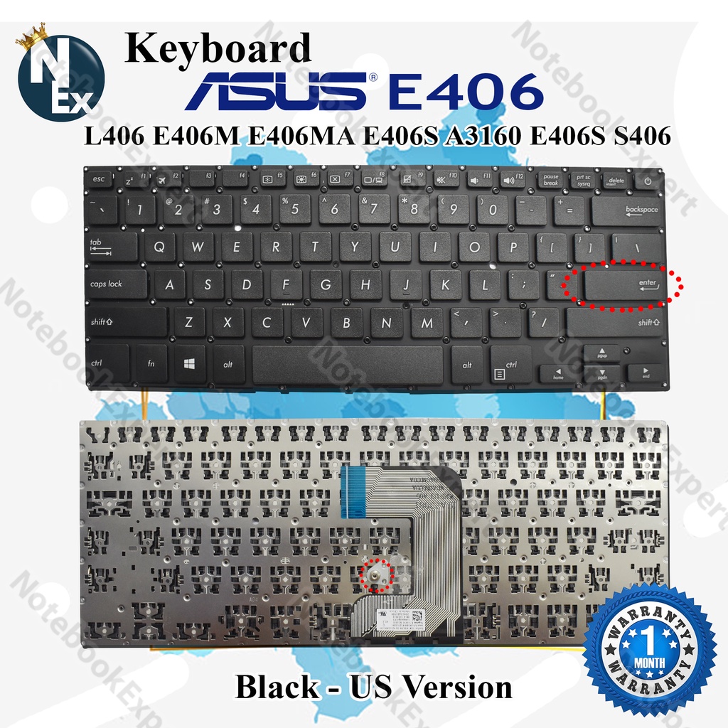 Jual Keyboard ASUS E406 L406 E406M E406MA E406S A3160 E406S S406 ...
