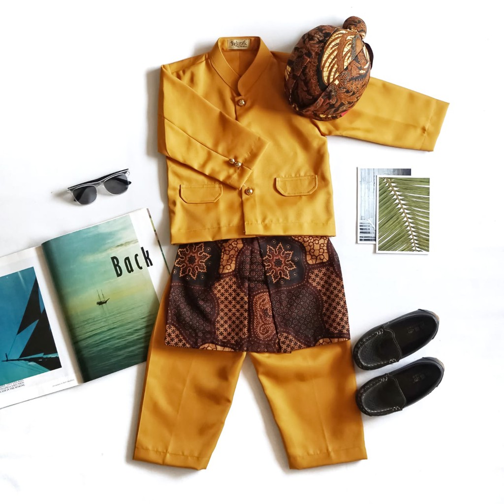 Jual BESKAP BAJU ADAT JAWA MODEL BASOFI ANAK WARNA GOLD USIA 6-7 TAHUN ...