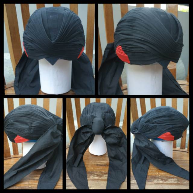 Jual Blangkon Jogja lipat Hitam Suping Merah Dewasa/Adat Jawa /Pakaian ...