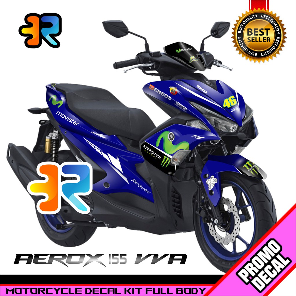 Jual Decal Motor Aerox 155 VVA Desain Movistar Sticker Decal Full Body ...