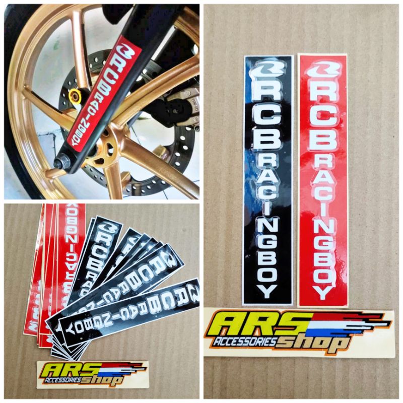 Jual HARGA SATU BIJI STICKER RCB RACING BOY SHOCK DEPAN CUTTING STIKER ...