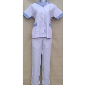 Jual Baju Suster-Seragam Baby Sitter-Celana Panjang Putih Var Biru Uk ...