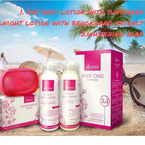 Jual >654 [BPOM] BODY CARE - Package 3in1 Set /Paket Whitening Body Lotion Hanasui BPOM ...