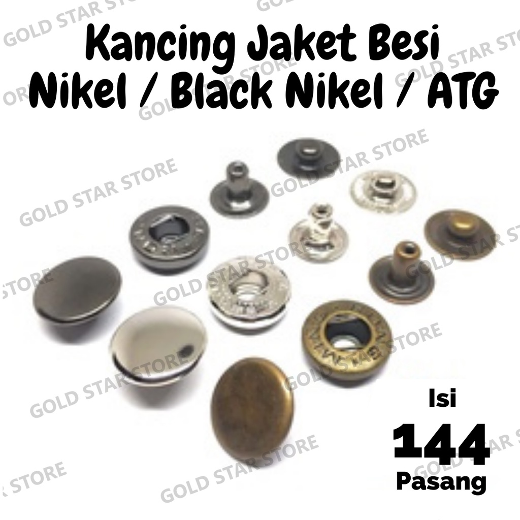 Jual Kancing Snap Button Silver Nikel 1 Gross Kancing Jaket ATG Bakar ...
