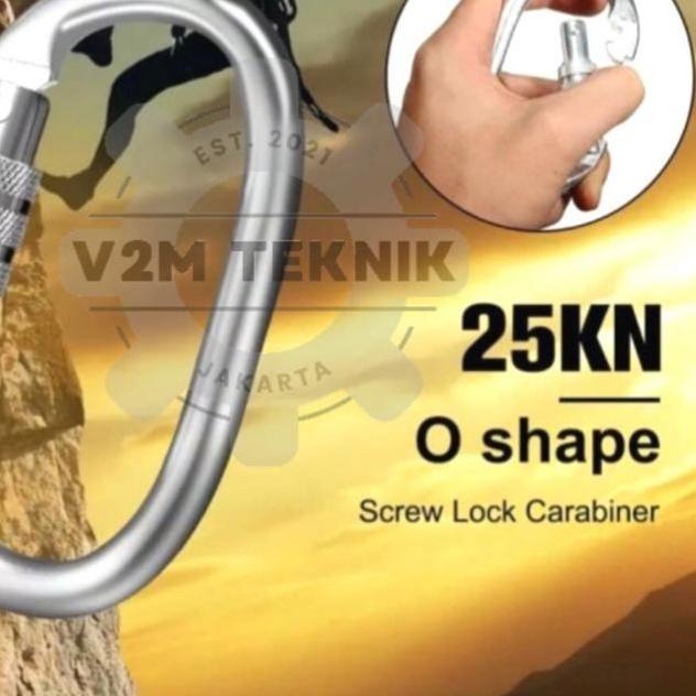 Jual Carabiner 25 KN O Shape / Karabiner 25KN Heavy Duty Climbing Camping Baja Steel | Shopee ...