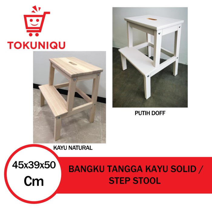 Jual Kursi Kayu - Bangku Tangga Kayu Solid 2 Step Tangga Kecil 2 ...
