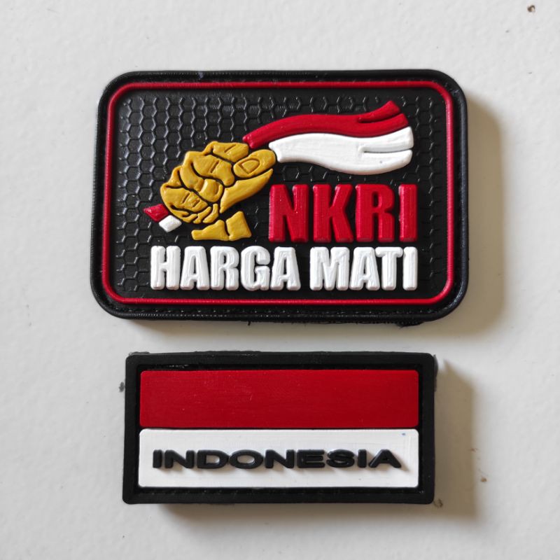 Jual PATCH RUBBER SATU SET LOGO NKRI HARGA MATI+BENDERA KECIL/TEMPELAN ...