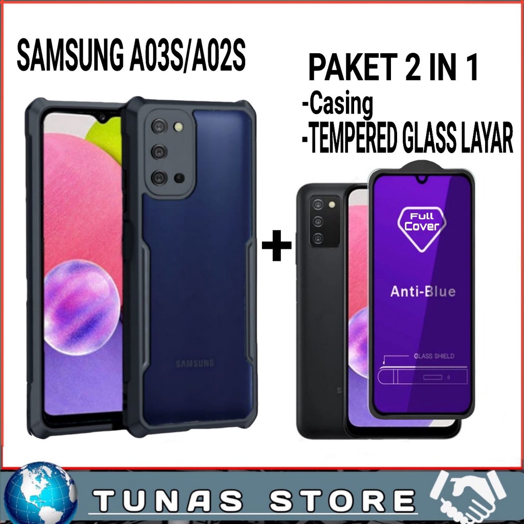 Jual Paket 2 IN 1 Samsung A03S A02S Casing Hardcase Trasnparant ...