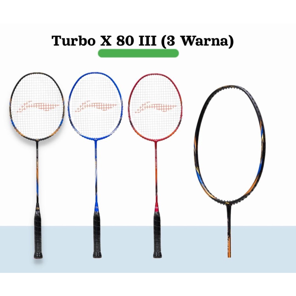 Jual Raket Badminton Lining Turbo X 80 III Original Raket Lining Turbo ...