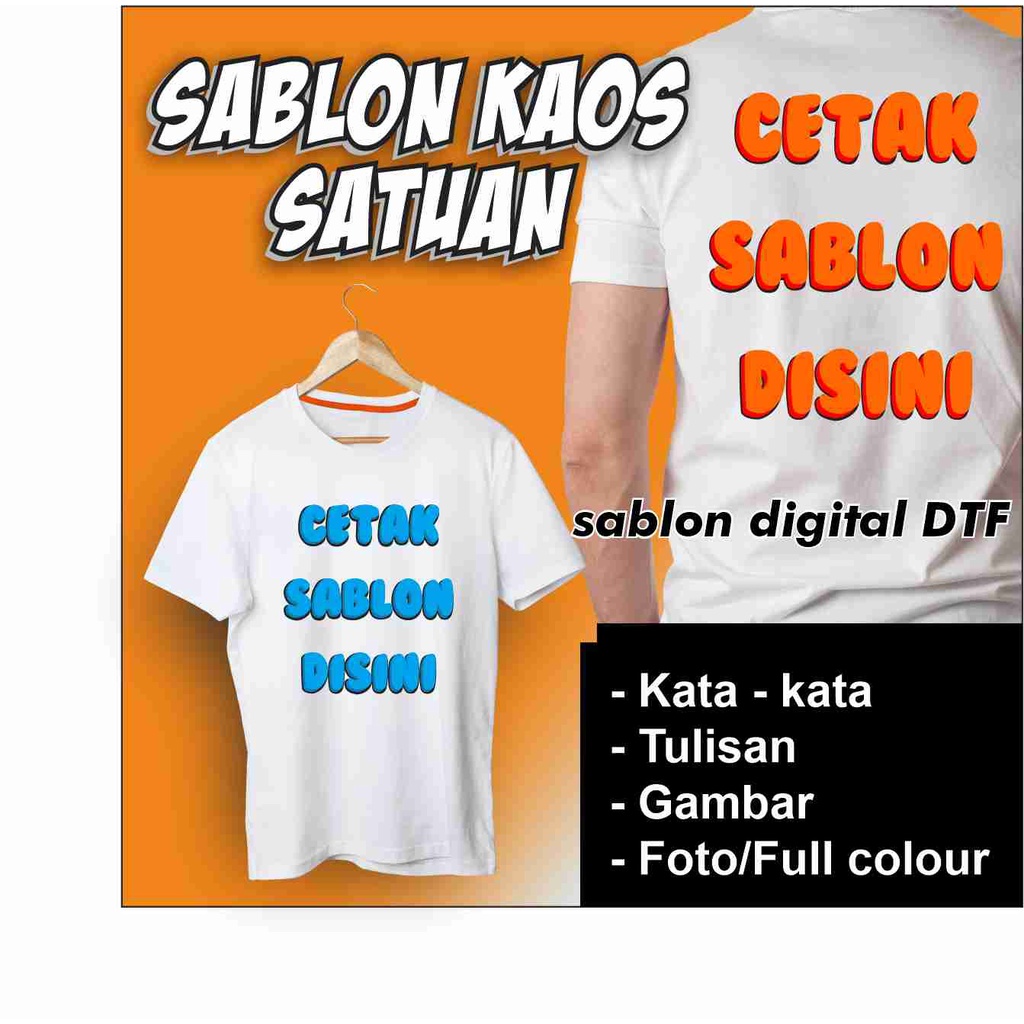 Jual KAOS SABLON CUSTOM SATUAN DESAIN SUKA SUKA FULL COLOR TANPA BATASAN WARNA | Shopee Indonesia