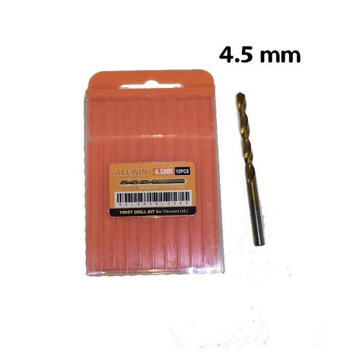 Jual Mata Bor Besi 4.5mm TinCoated Mata Bor 4.5mm Kuning Twist Drill ...