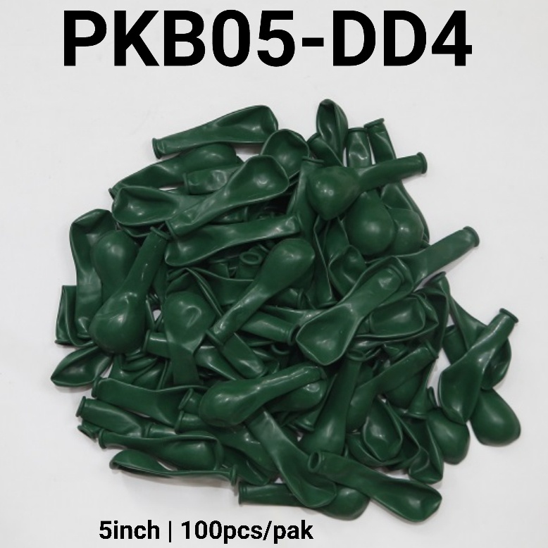 Jual PKB05-DD4 Balon latex 5 inch 1 pak 100 doff hijau tua dark green ...