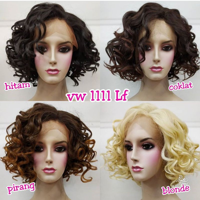 Jual WIG LACE CURLY IKAL PENDEK WANITA COLOR (BISA CUCI CATOK) | Shopee ...