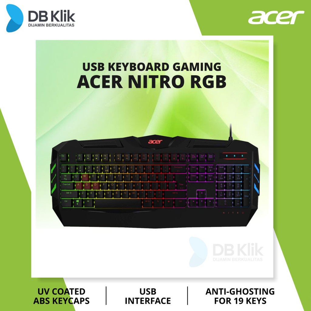 Jual Keyboard Gaming Acer NITRO RGB Wired - ACER Nitro Keyboard USB ...