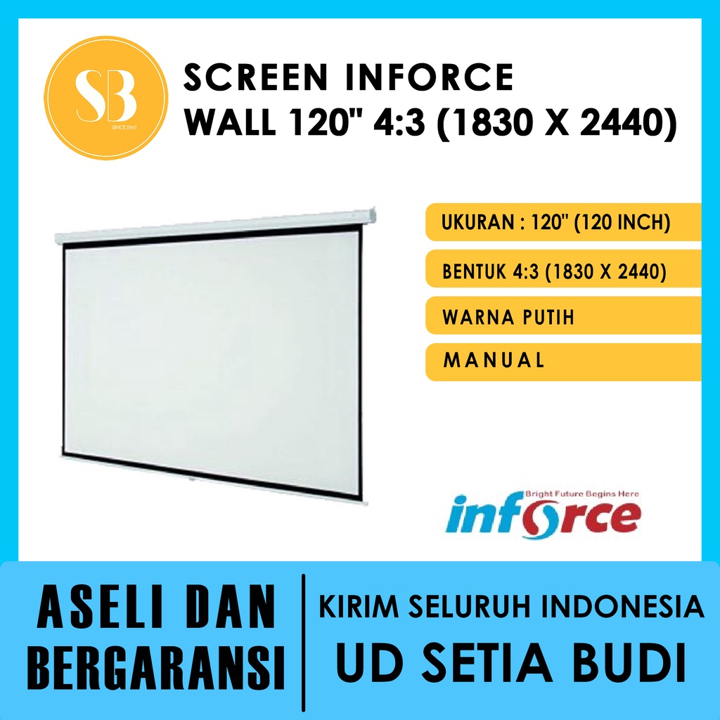 Jual Screen projector wall Inforce 120" / layar Projector Manual 120" 4 ...