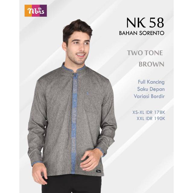 Jual Nk 58 Nibras, Koko Nibras NK 58, Baju Koko Nibras Lengan Panjang, Koko Lengan Panjang Pria ...
